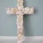 Cross, Hanging Shell Cross Covered In Pristine White Seashells, 10" on ...