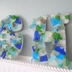 Wall Letters - Nautical Beach Decor Sea Glass Letters Spell Fish, Many ...