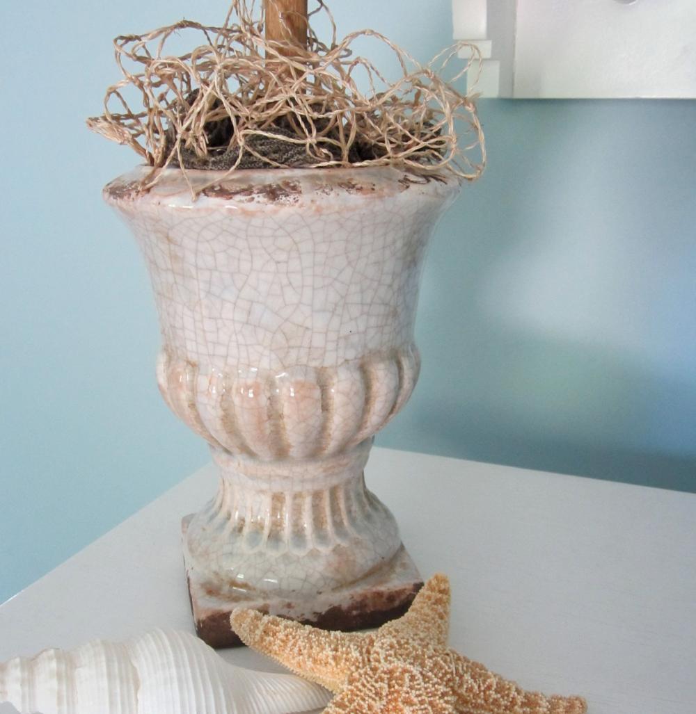 Beach Decor Seashell Topiary Tree - Nautical Decor Shell Tree In Urn ...
