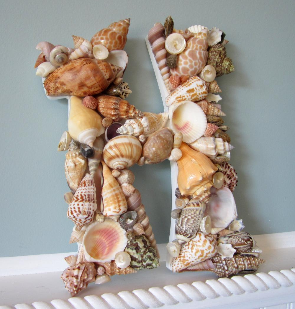 Shell Letters For Beach Decor - Any (2) Nautical Decor Seashell Letters ...