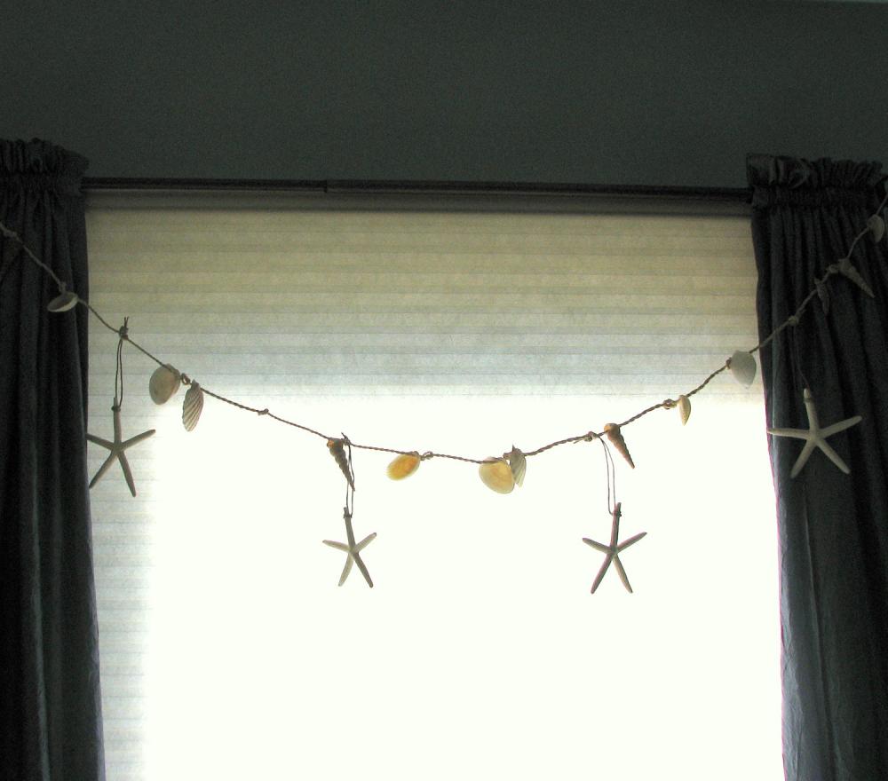 Seashell Garland Beach Decor - Nautical Decor Starfish Garland W Shells ...
