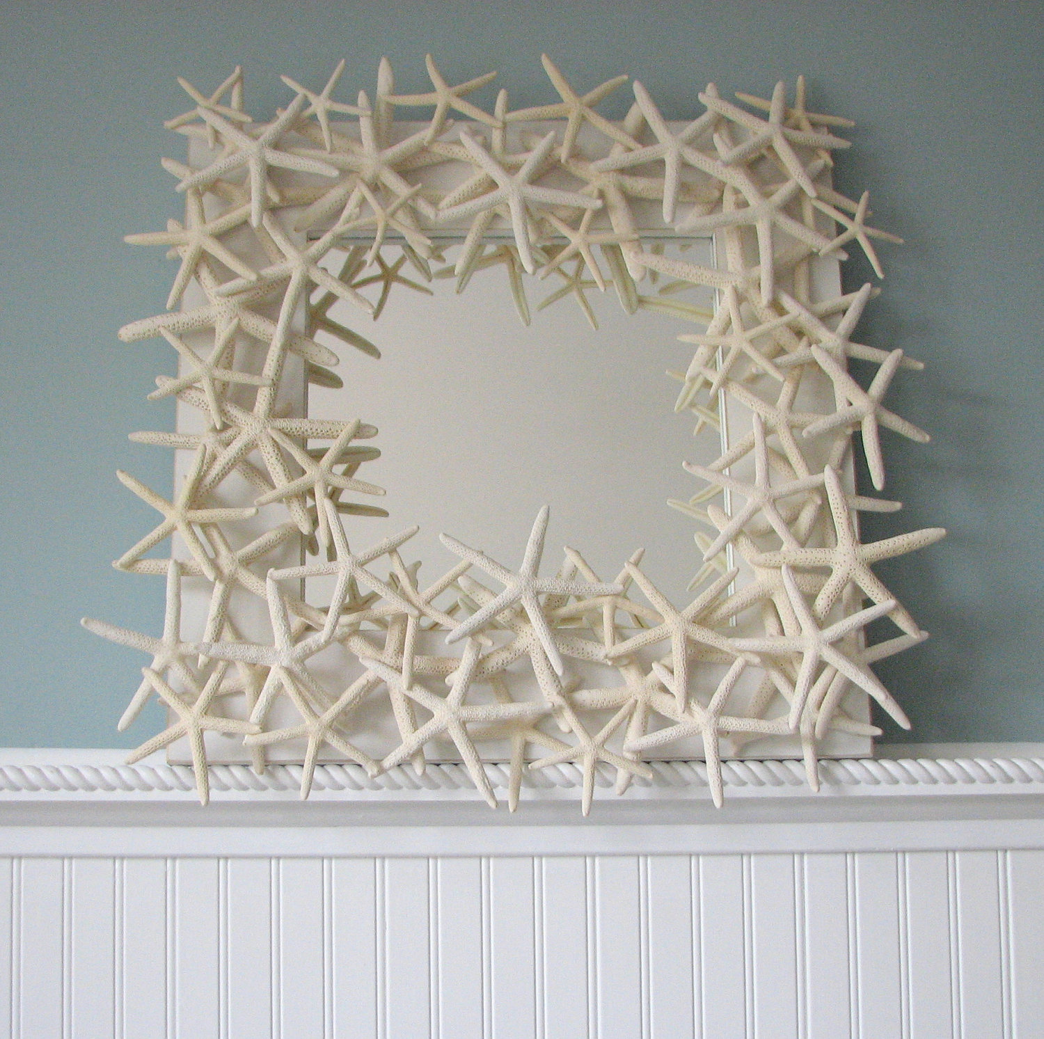 Starfish Mirror - Beach Decor Shell Mirror - Starfish Seashell Mirrors ...