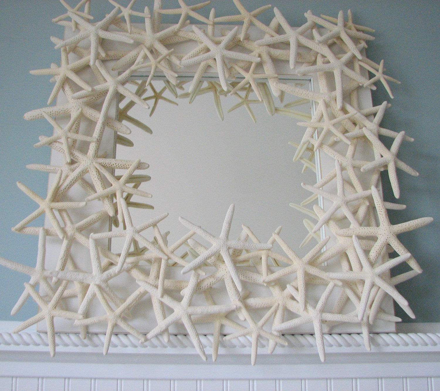 Starfish Mirror - Beach Decor Shell Mirror - Starfish Seashell Mirrors ...