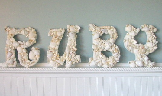 Beach Decor Seashell Letters - Nautical Shell Letters, Choose Any 4 In ...