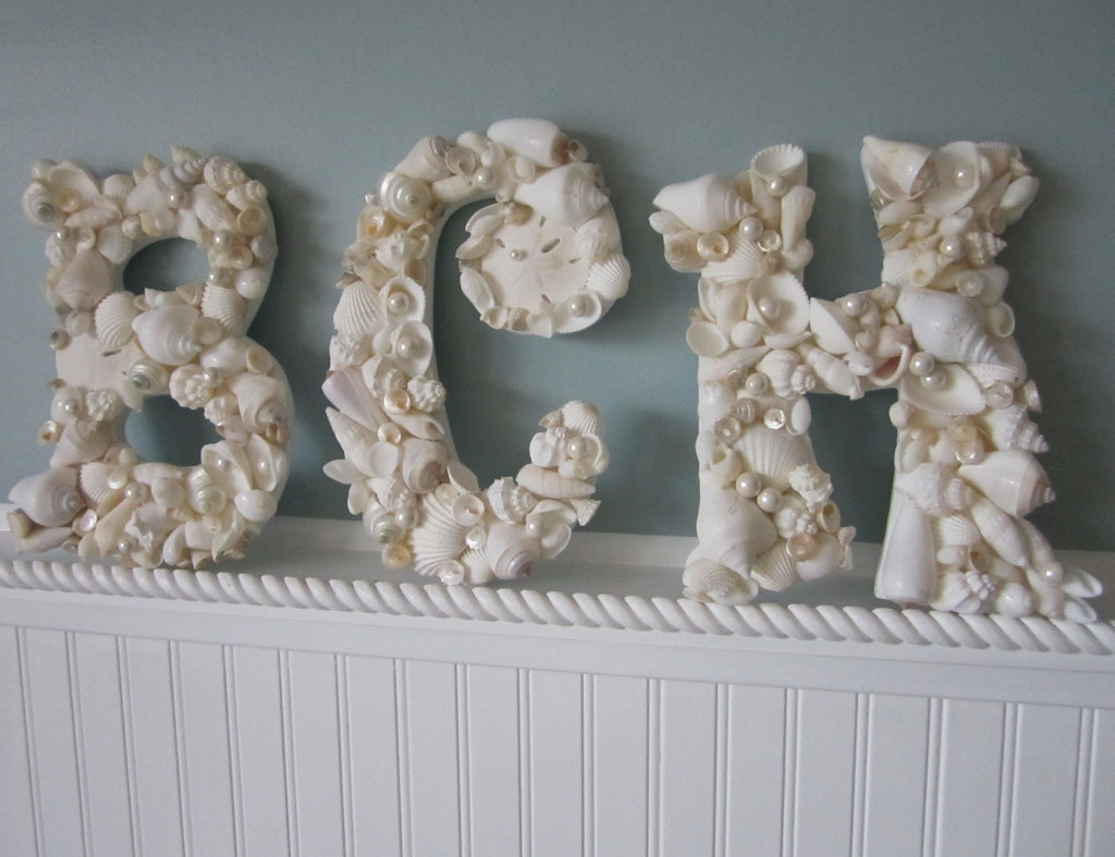 Beach Decor Seashell Letters - Nautical Shell Letters, Choose Any 4 In ...