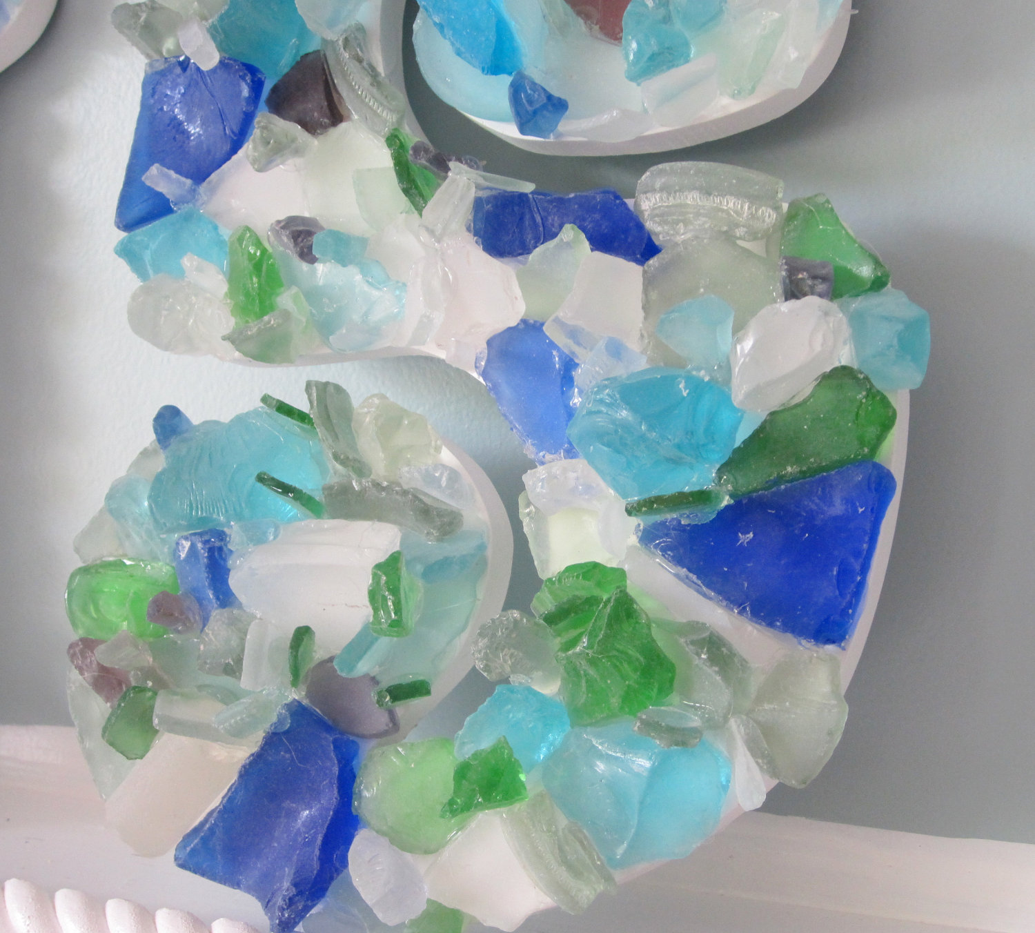 Wall Letters - Nautical Beach Decor Sea Glass Letters Spell Fish, Many ...