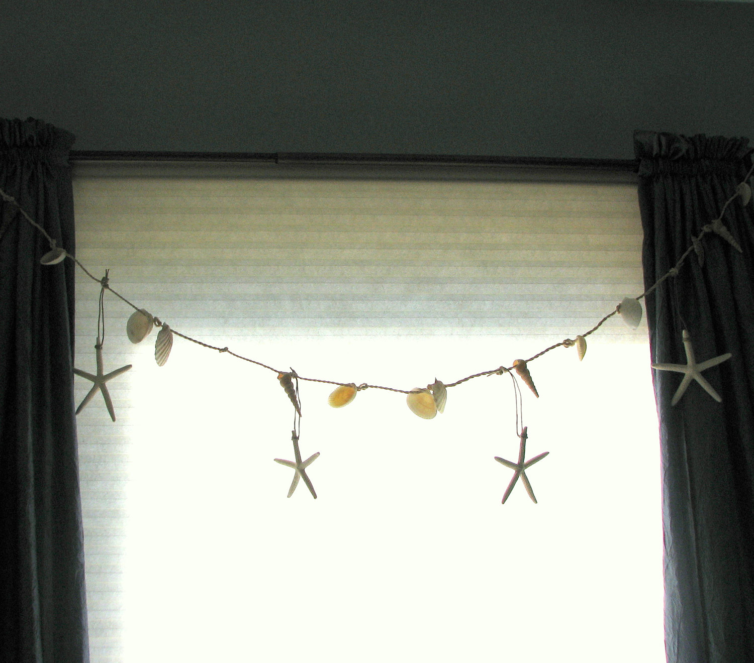 Seashell Garland Beach Decor - Nautical Decor Starfish Garland W Shells ...