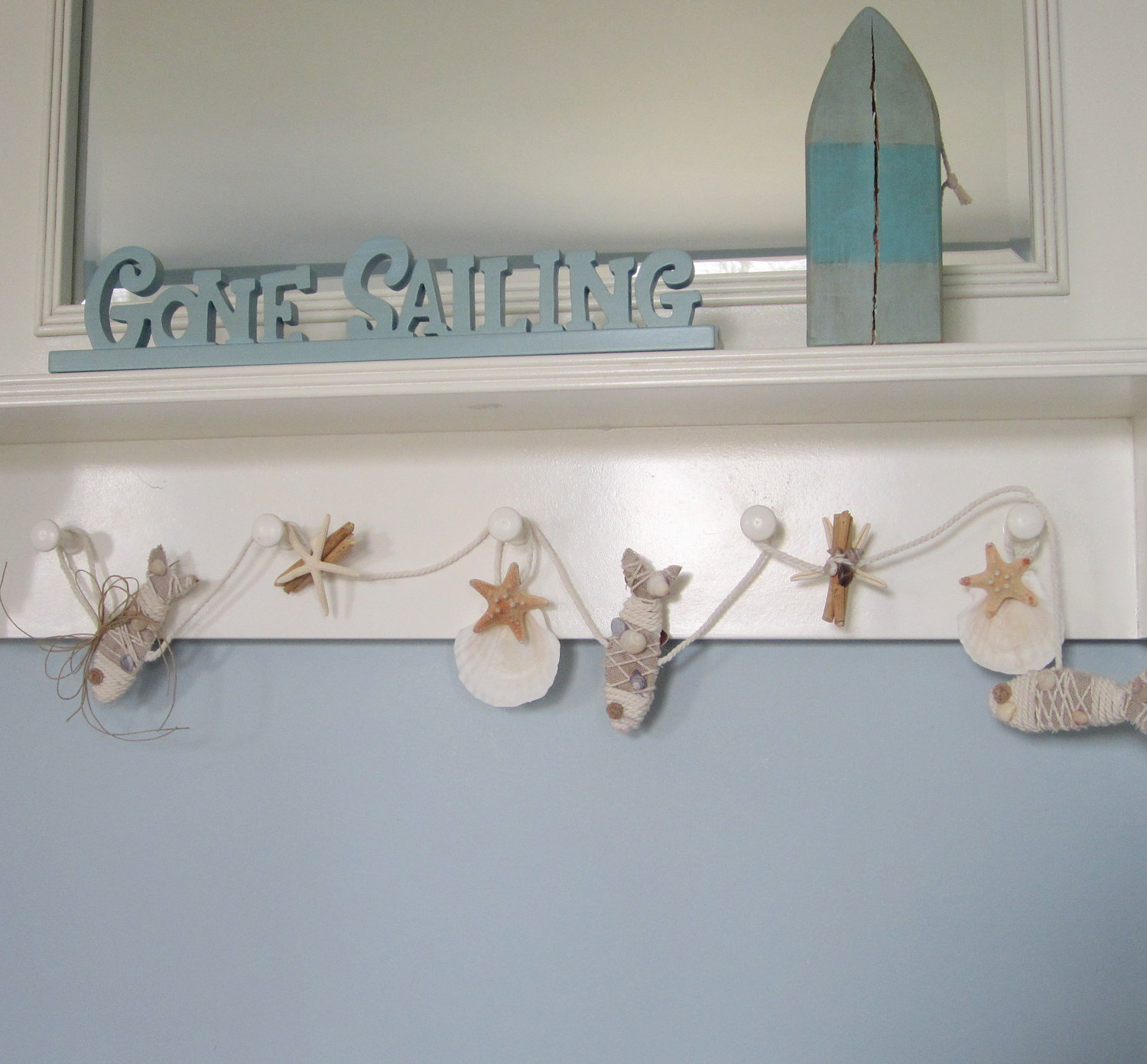 Beach Garland W Shells, Starfish, & Fish - Nautical Decor Garlandw ...