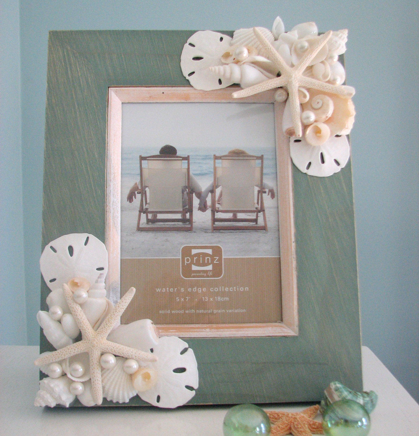 Nautical Decor Seashell Frame - Beach Decor Shell Frames W Starfish ...